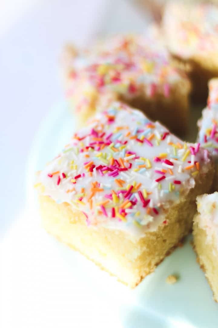 Easy Old Fashioned School Cake Recipe (Sprinkle Tray Bake) - Cherry Menlove